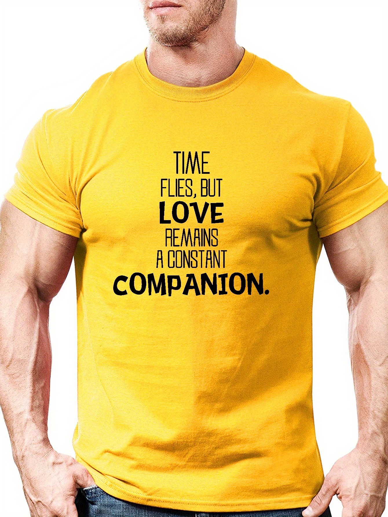Plus Size Men's 'time Flies Love Remains A Constant - Temu Australia