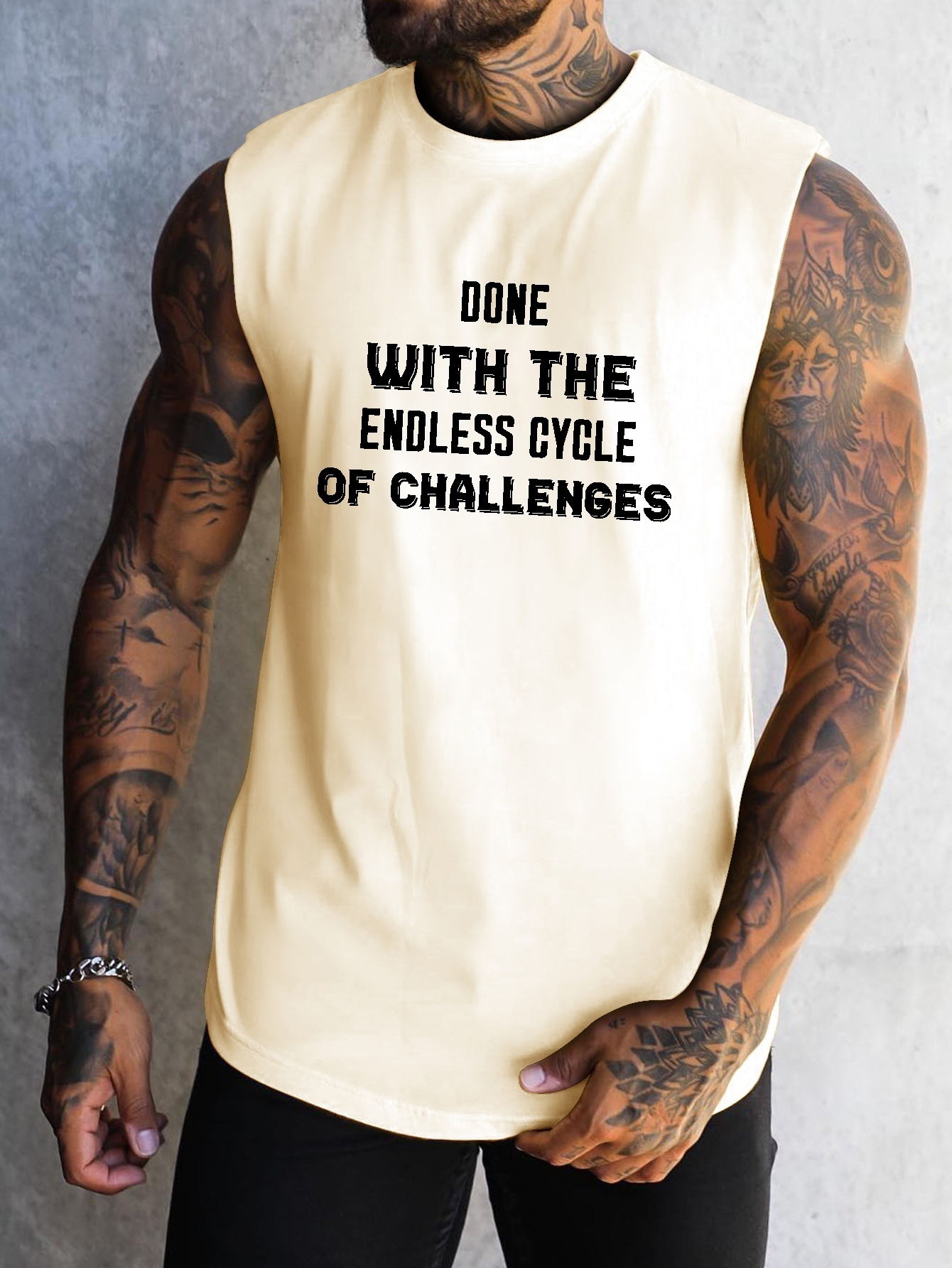 Plus Size Done Endless Cycle Challenges Print Summer Men's - Temu Canada