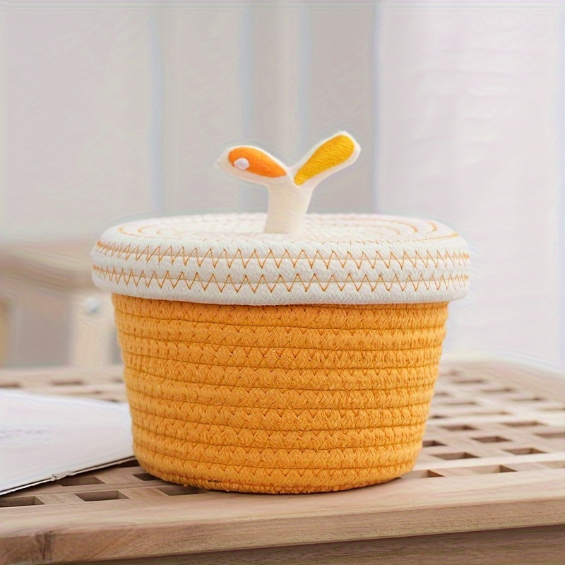 Cute Small Storage Basket Bean Sprout Decor Living Room - Temu New Zealand