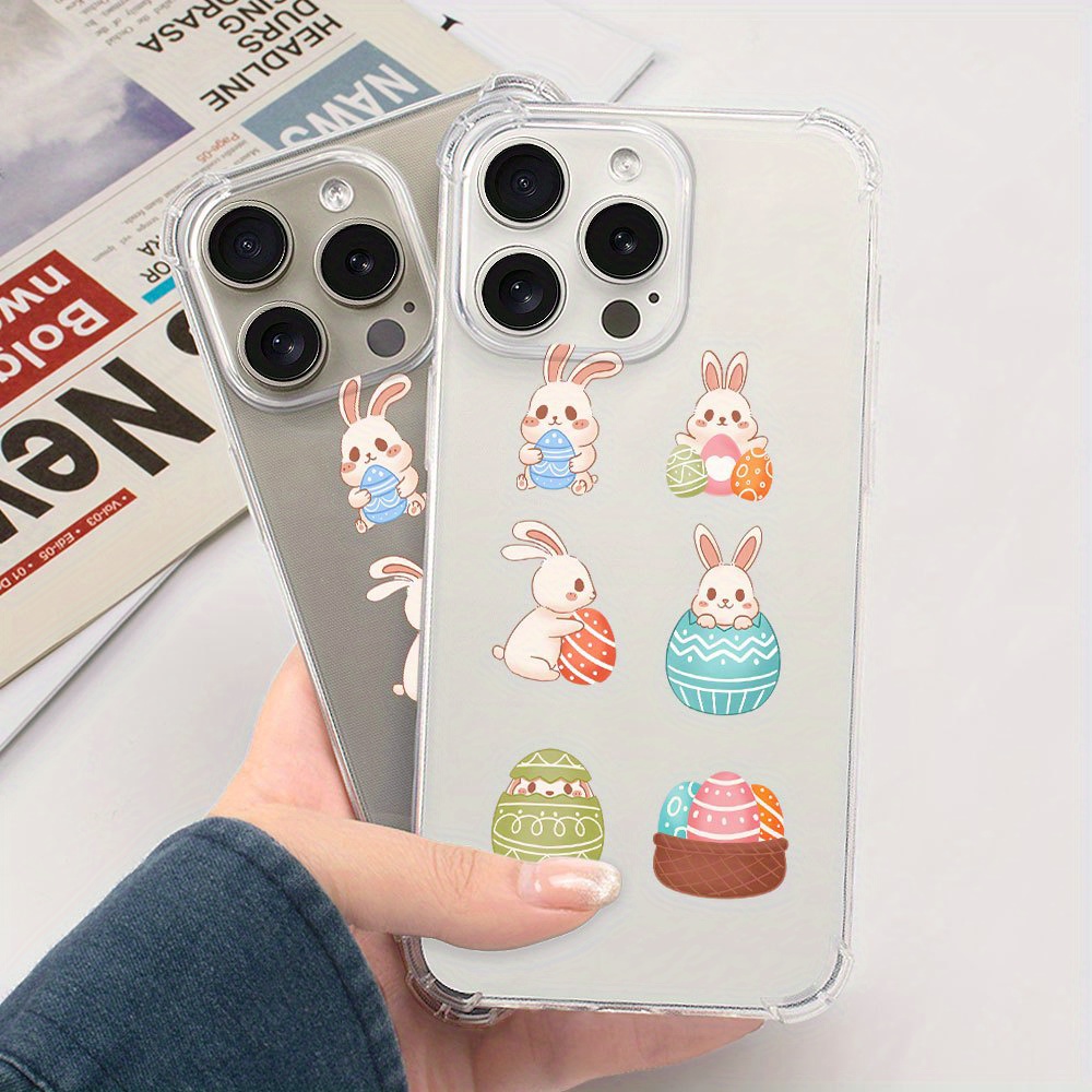 Cute Rabbit Easter Transparent Shockproof Soft Phone Case - Temu Ireland