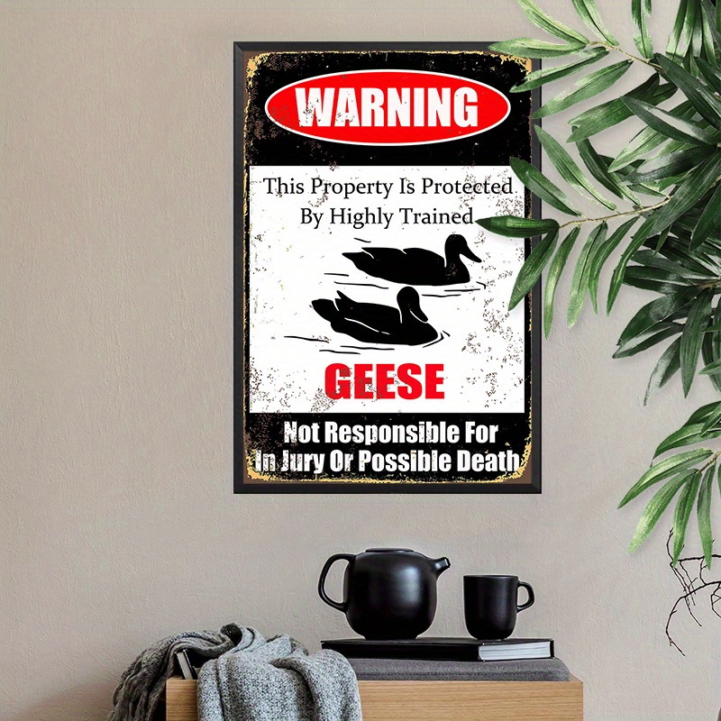 Aluminum Sign Metal Framed Swimming Geese Property - Temu