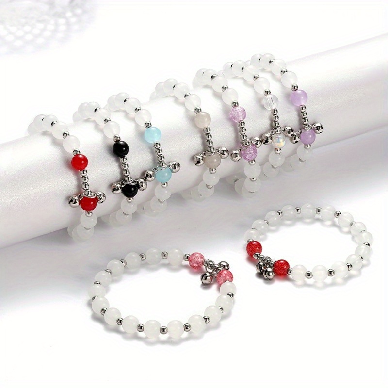 Creative Bells Charm Beaded Bracelet Student Cute Simple - Temu Canada