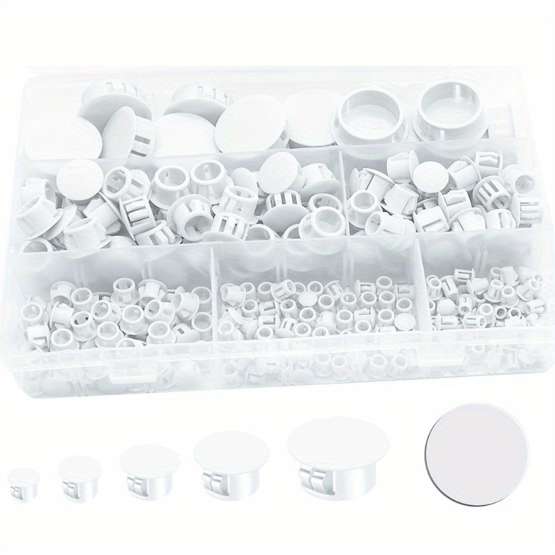 White plastic caps plugs store