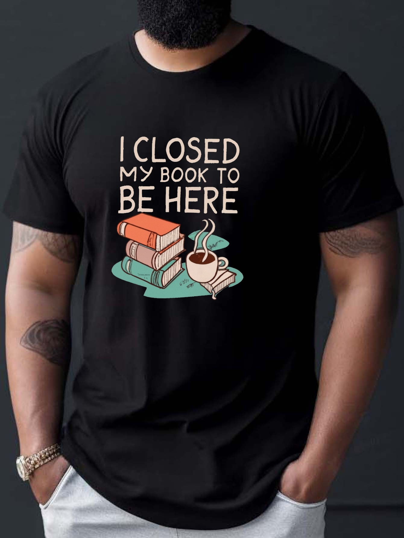 books tees for men, casual crew neck short sleeve t-shirt, comfortable ...