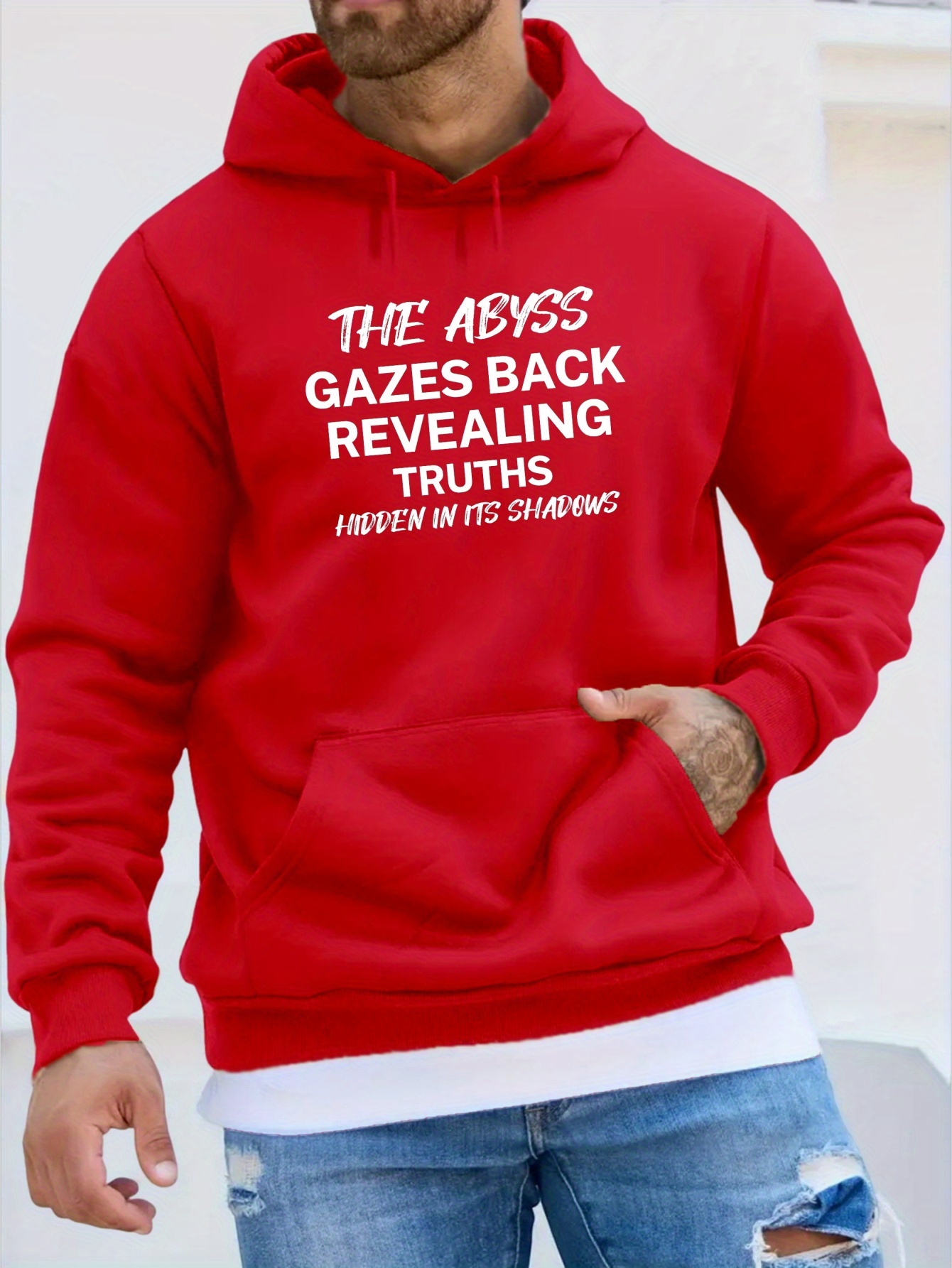 Abyss Gaze Back Revelation Print Men's Pullover Round Neck - Temu Australia