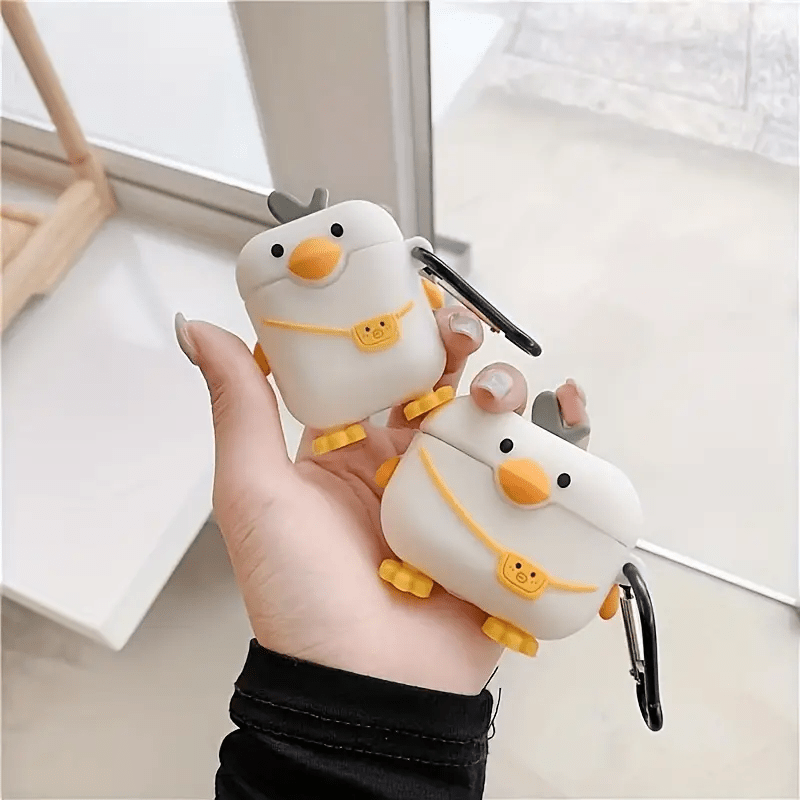 3d Cartoon Cute Backpack Duck Earphone Case - Temu Australia