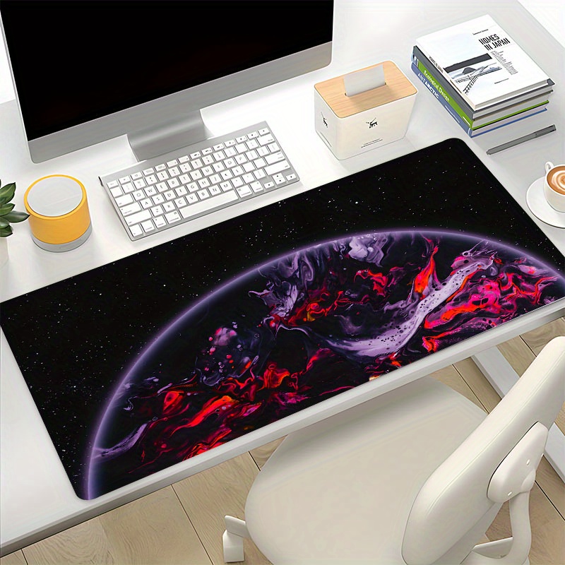 Black Space Red Moon Planet Large Game Mouse Pad Computer - Temu Australia