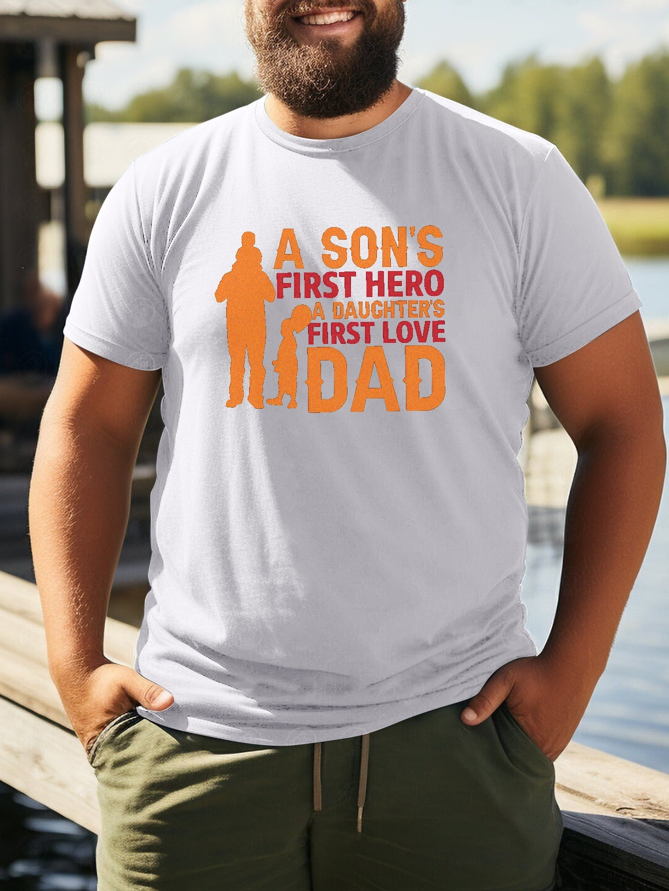 Plus Size Dad Print T Shirt Tees Men Casual Short Sleeve T - Temu New ...
