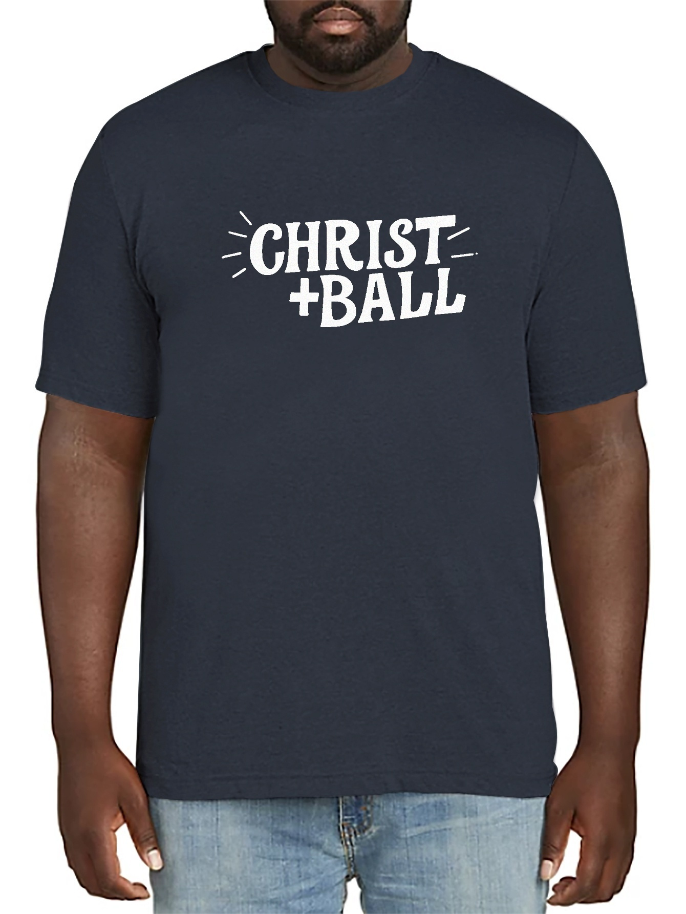 Plus Size Men's T shirt "christ Ball" Graphic Print Tees - Temu Australia