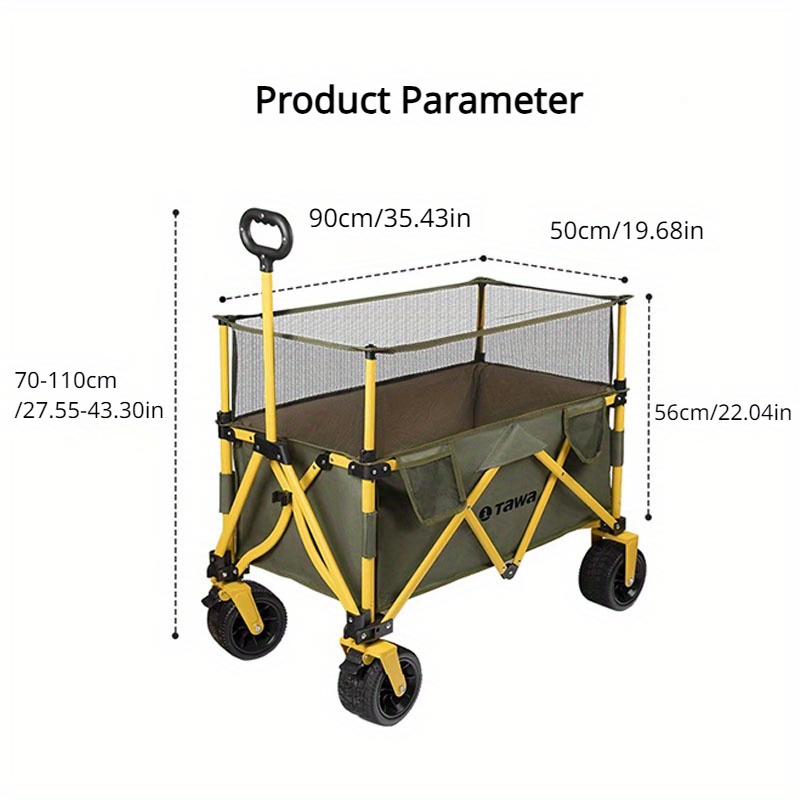 folding trolley outdoor trolley wagon cart with handle - sports ...