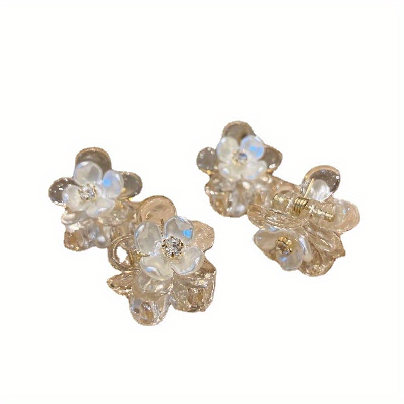 Elegant Transparent Flower Shaped Hair Grab Clips Stylish - Temu United