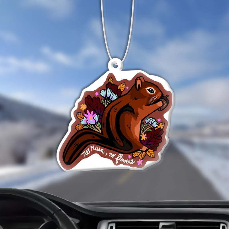 No Rain No Flowers Squirrel Design Car Aromatherapy Tablet - Temu Australia