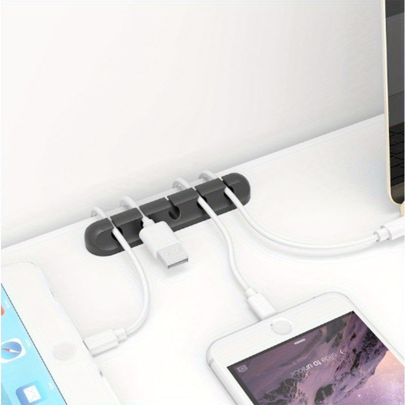 desktop cable cord organizer 5 silicon slots sorting - {region_name}