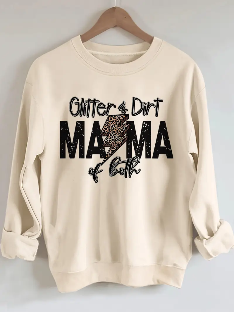 Graphic Print Sweatshirt Plus Size Crew Neck Casual Temu New Zealand