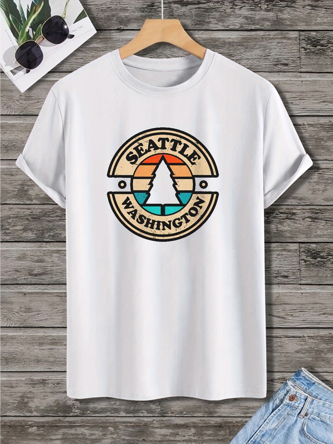 "seattle Washington" Tree Graphic Logo Print Plus Size - Temu Canada