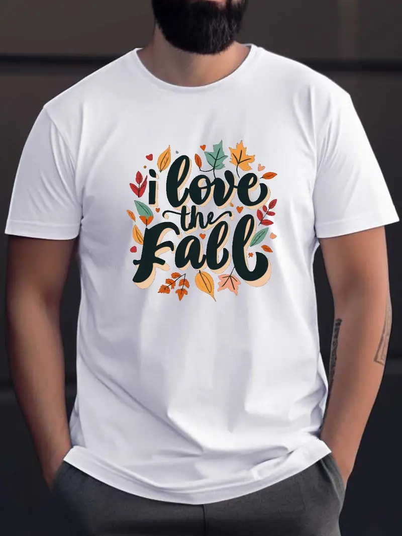 Love Fall Print Tees Men Casual Crew Neck Short Sleeve T - Temu Denmark Love Fall Print Tees Men Casual Crew Neck Short Sleeve T - Temu Denmark