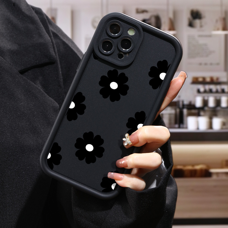 New Case Luxury Shockproof Black Flower Iphone 11 12 13 14 - Temu Portugal