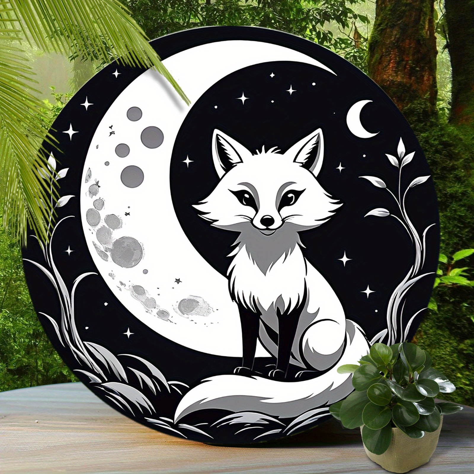 Round Island Grey Fox Aluminum Sign Cute Fox Sign Living - Temu Canada