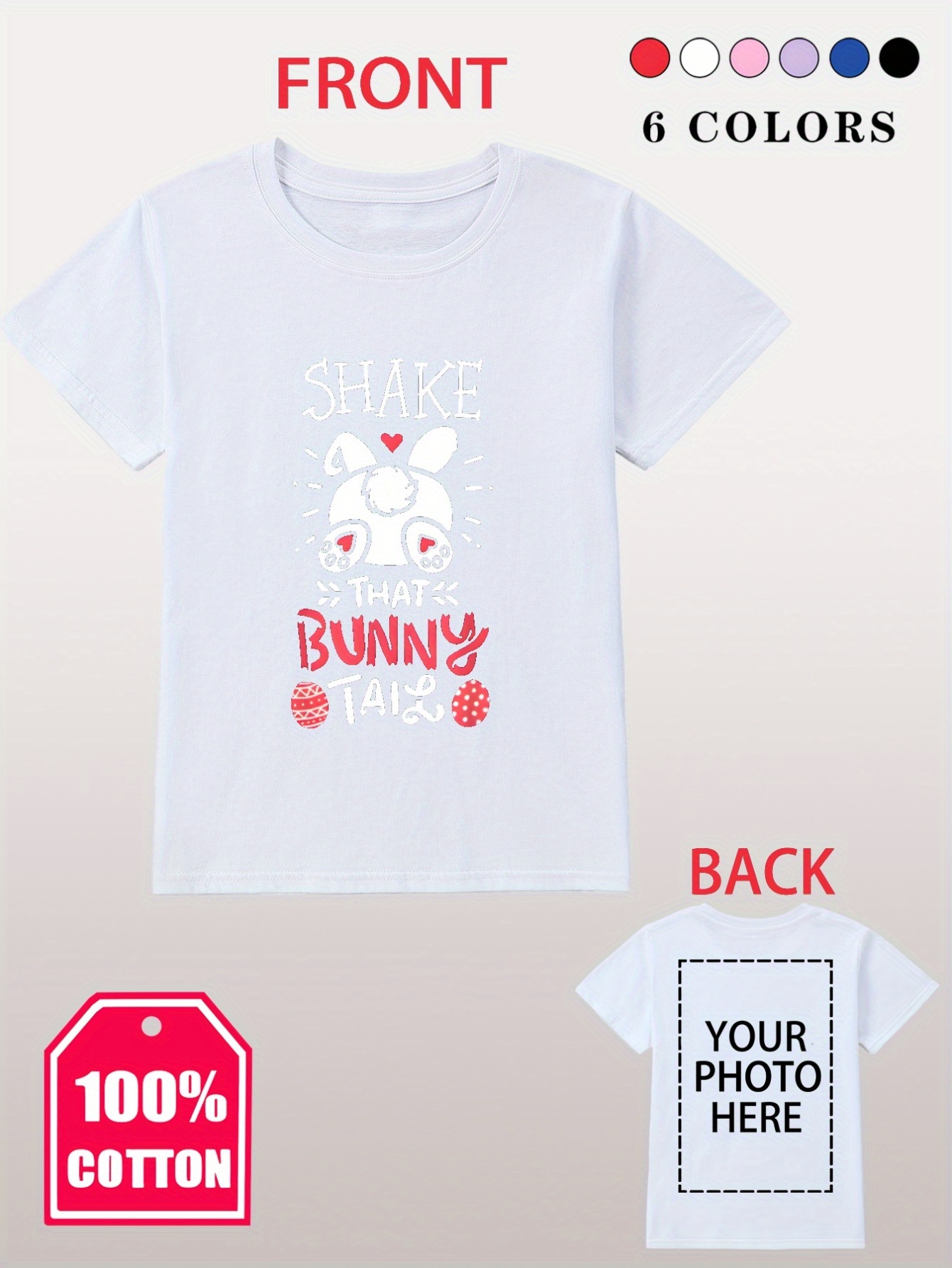 Funny Easter Bunny Front Customized Back Print Tee Boys - Temu New Zealand