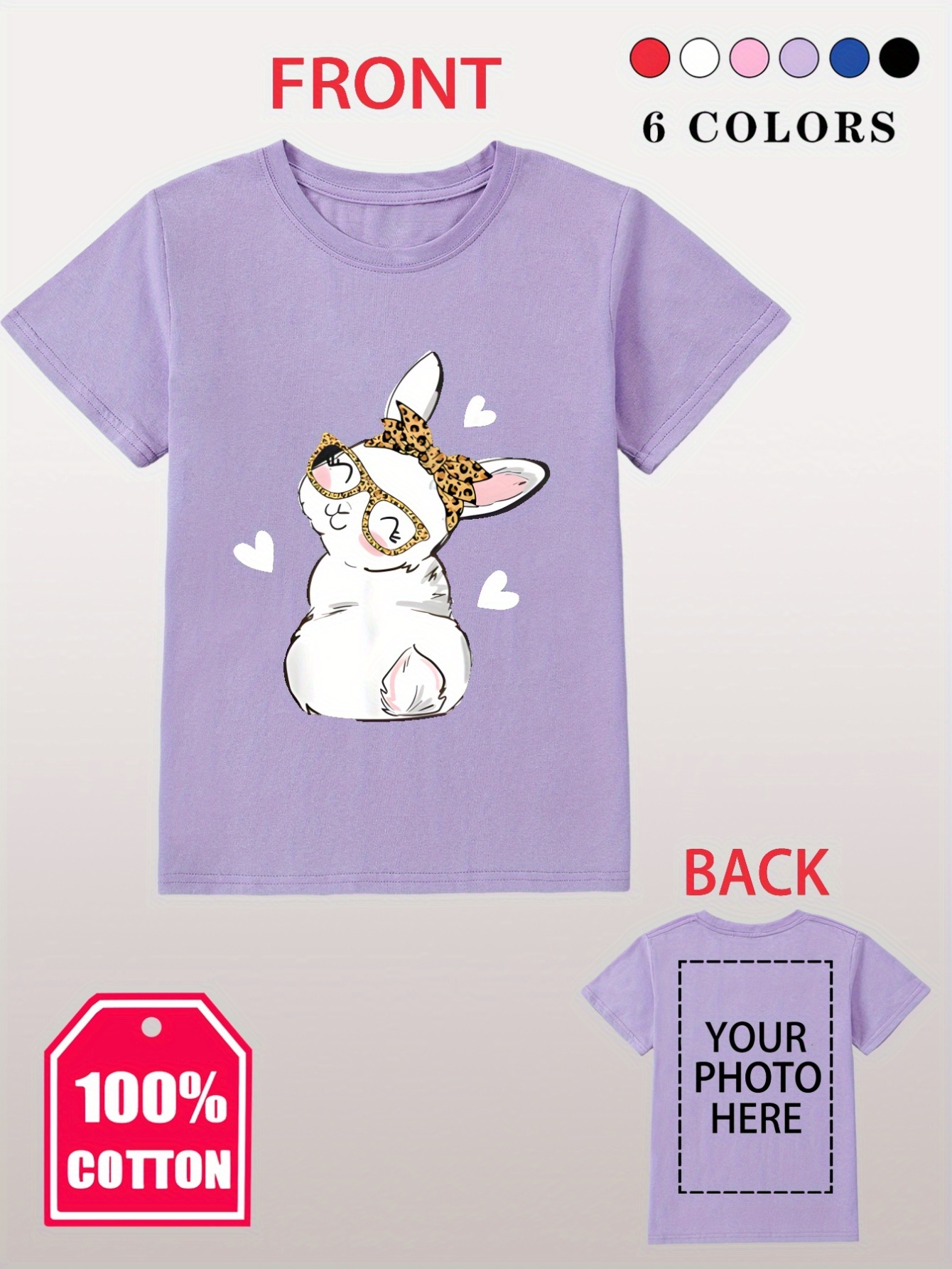 Lovely Easter Bunny Front Customized Back Print Tee Boys - Temu Australia