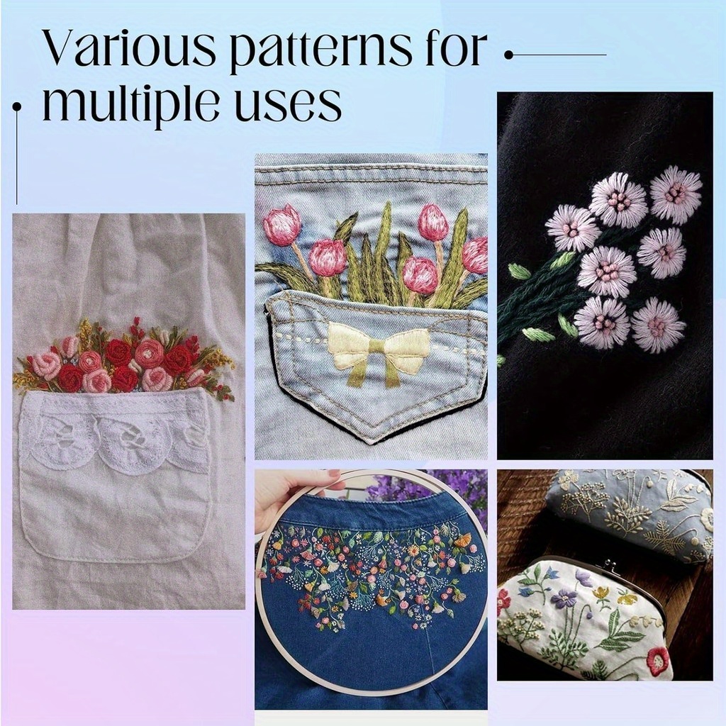 Variety Water Soluble Embroidery Patterns Floral Stabilizers - Temu ...