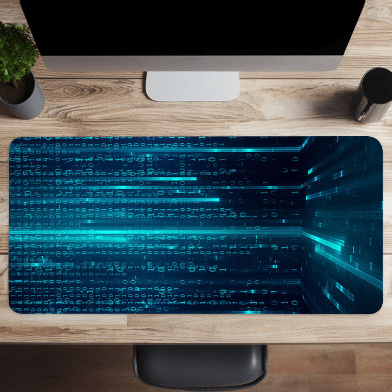 Technology Rectangular Mouse Pad Blue Character Gaming Large - Temu New ...