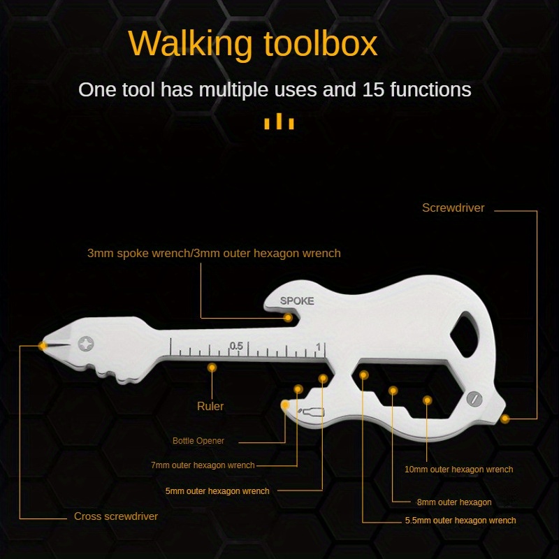 Mini Fashion Guitar Style Outdoor Camping Edc Tool Carry - Temu South ...