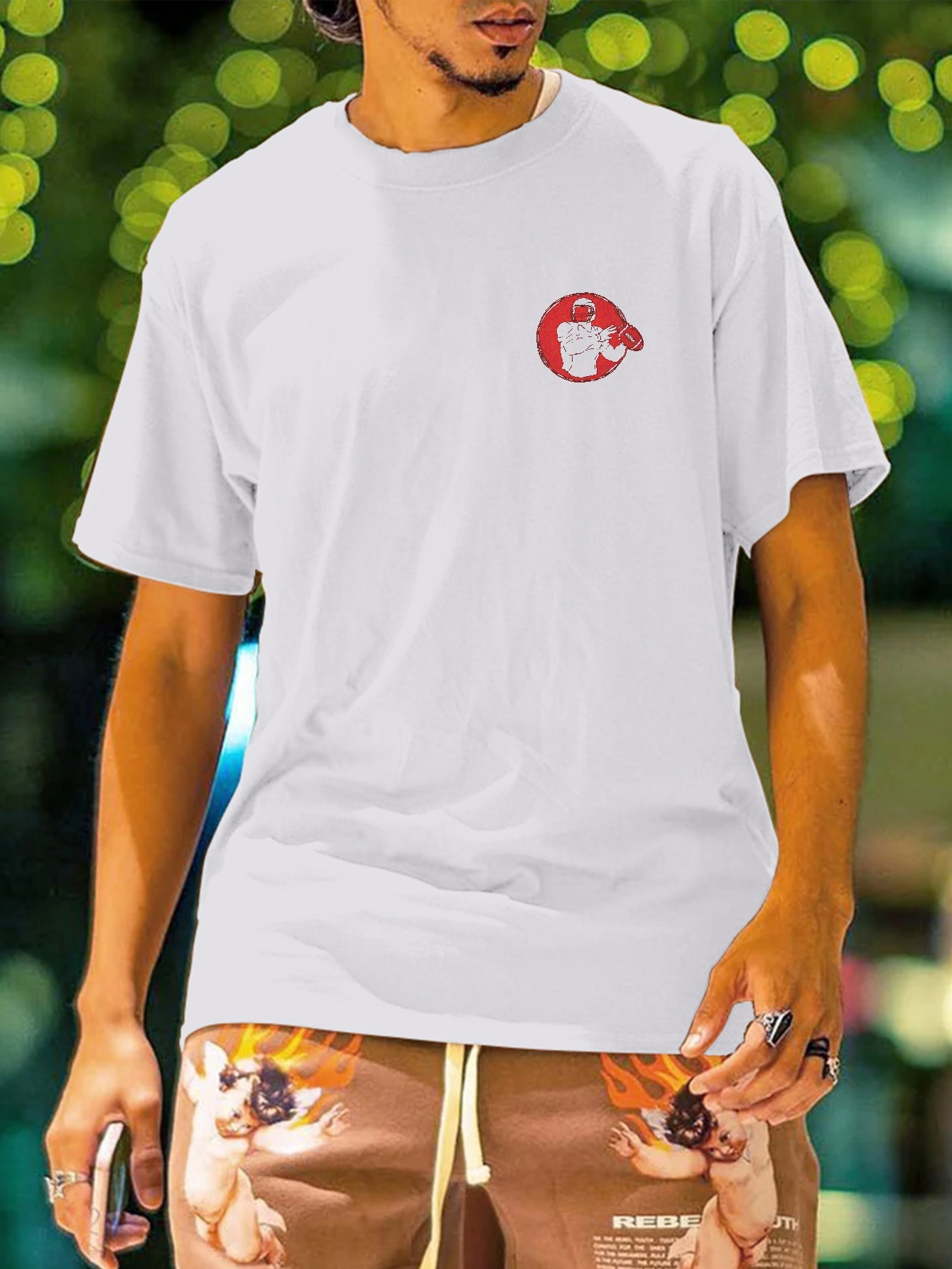 American Football Player Print T Shirt Tees Men Casual Short - Temu Canada