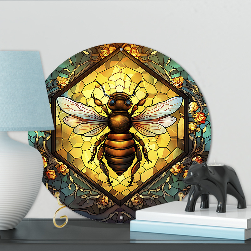 Round Aluminum Sign Metal Sign Garden Decoration Bee Vintage - Temu ...