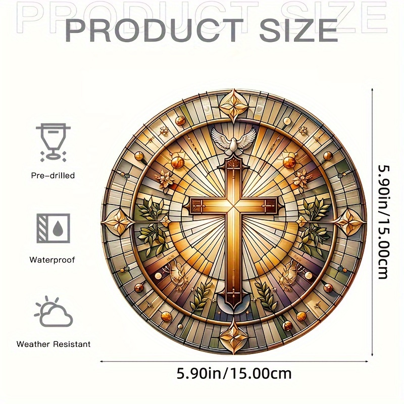 Unique Cross Sun Catcher Stained Acrylic Window Ornament - Temu Australia