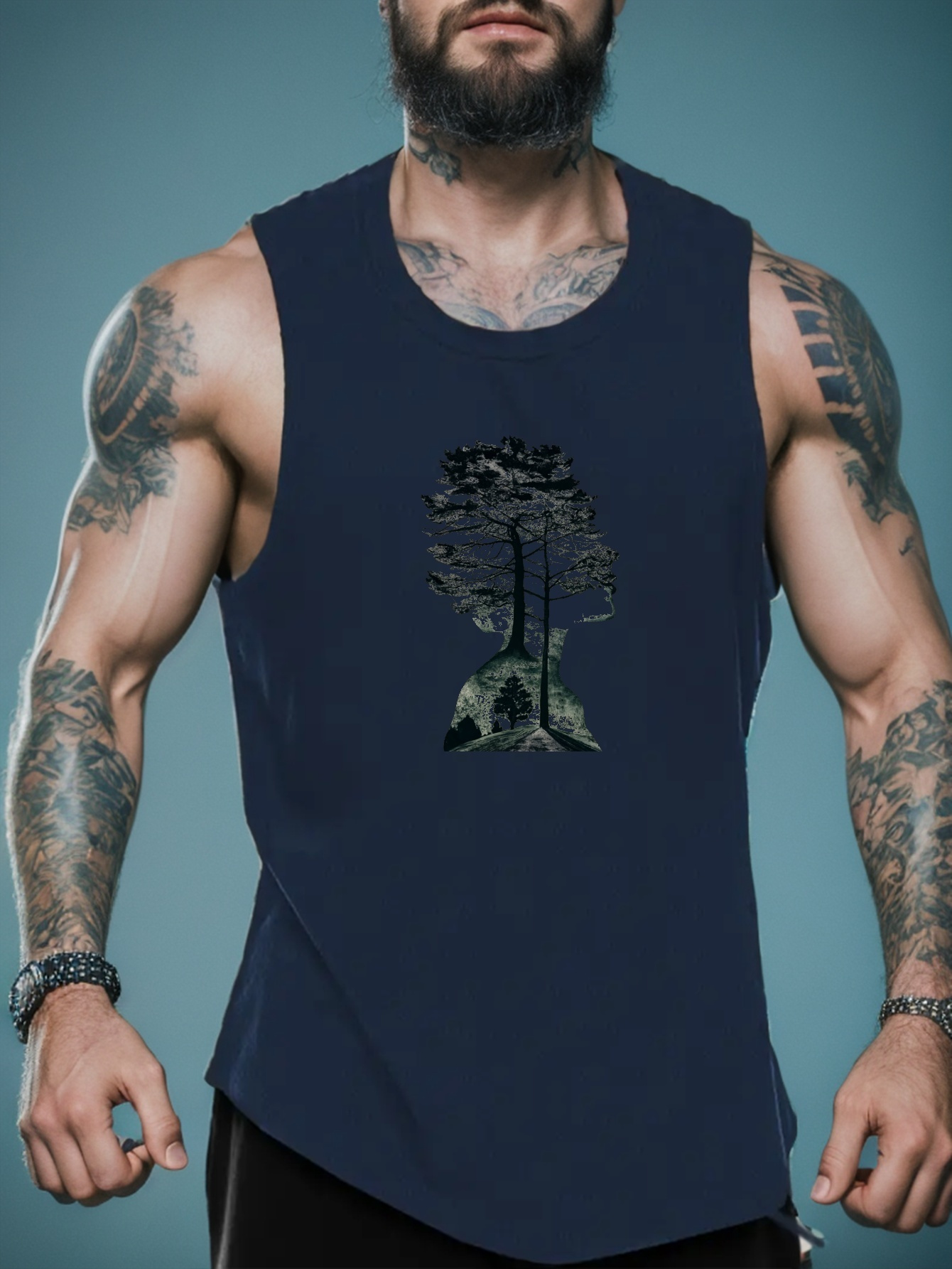 Trees Print Men's Quick Dry Moisture wicking Breathable Tank - Temu Canada