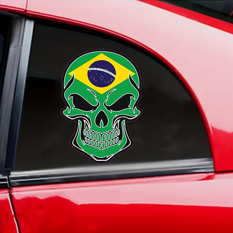 Skull Vinyl Decal Brazil Bumper Sticker - Temu Australia