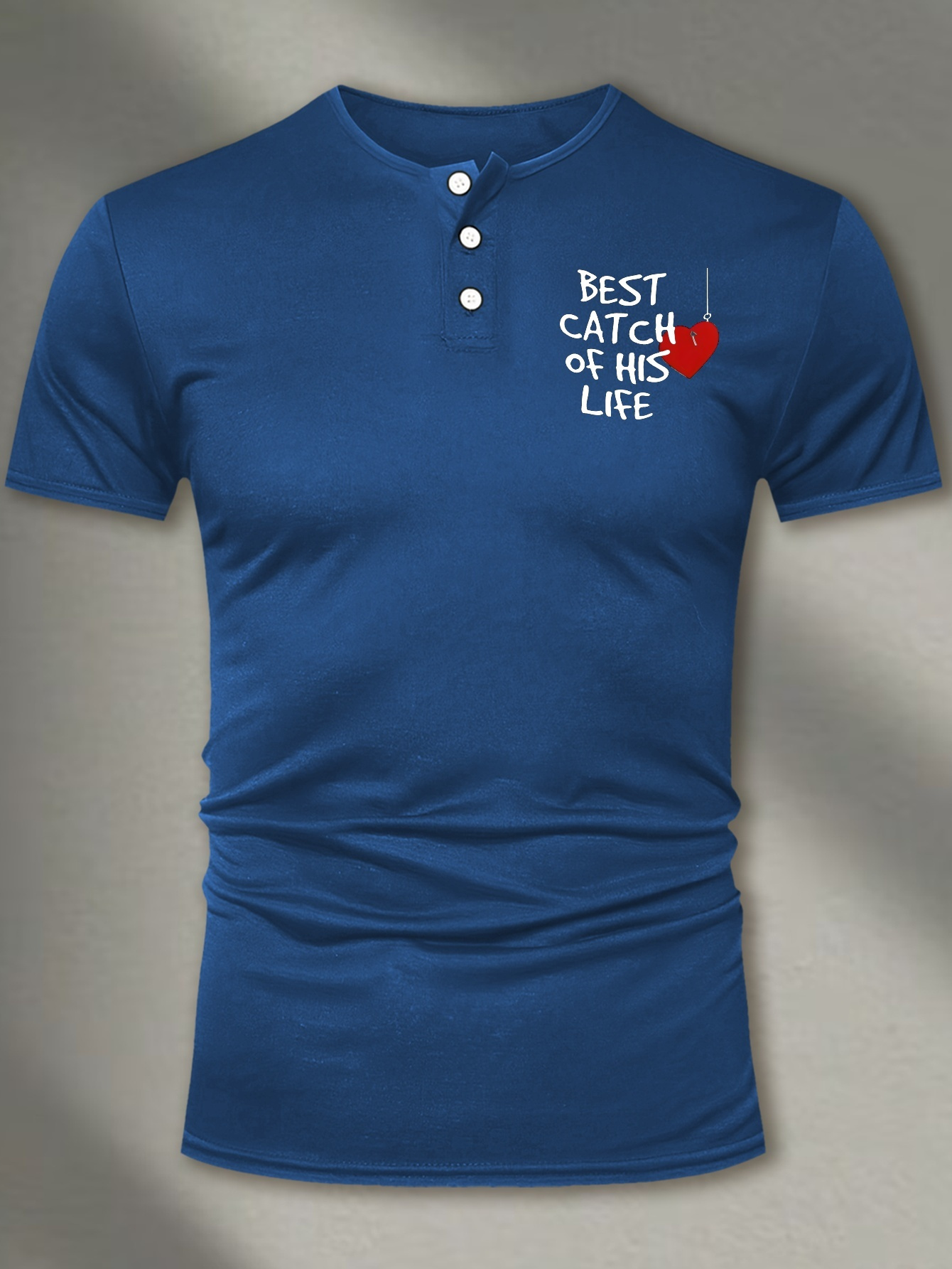 Plus Size Men's Heart Graphic Print Henley Shirt Casual - Temu Canada