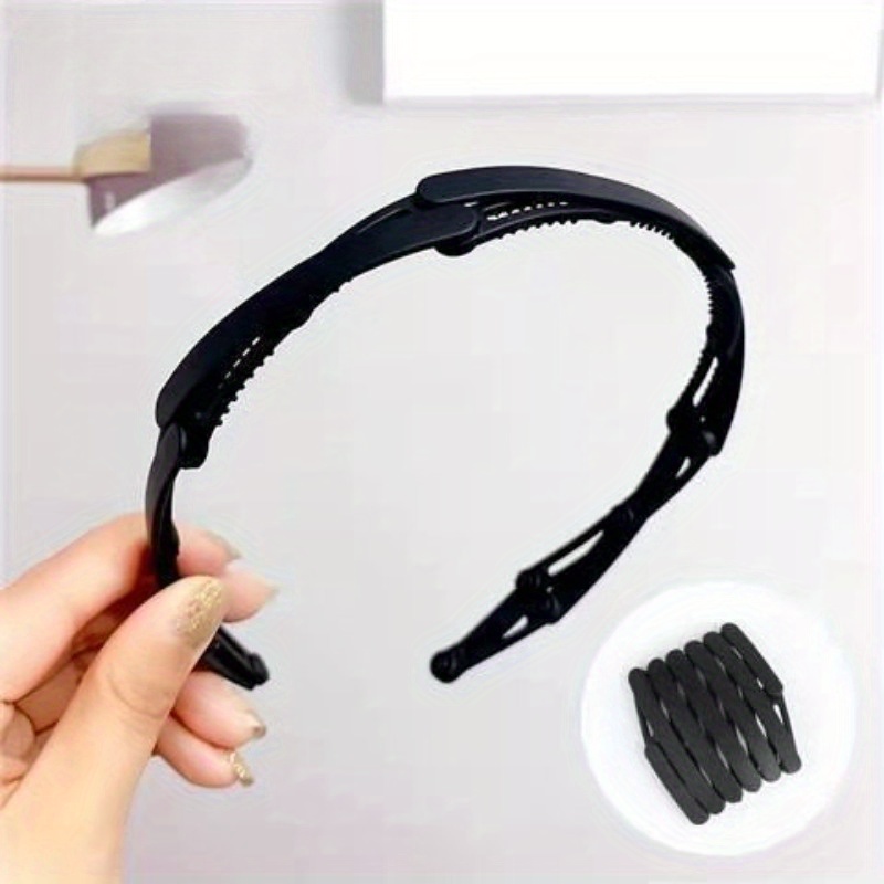 Solid Color Retractable Head Band Foldable Hair Hoop Trendy - Temu Canada