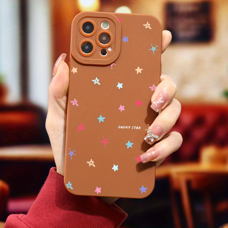 Luxury Silicone Colored Star Phone Case Iphone 11 12 13 14 - Temu New ...