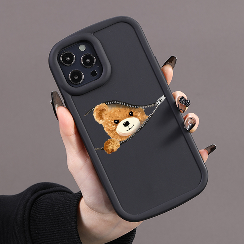 Luxury Shockproof New Case Brown Bear Pattern Phone Case - Temu Canada