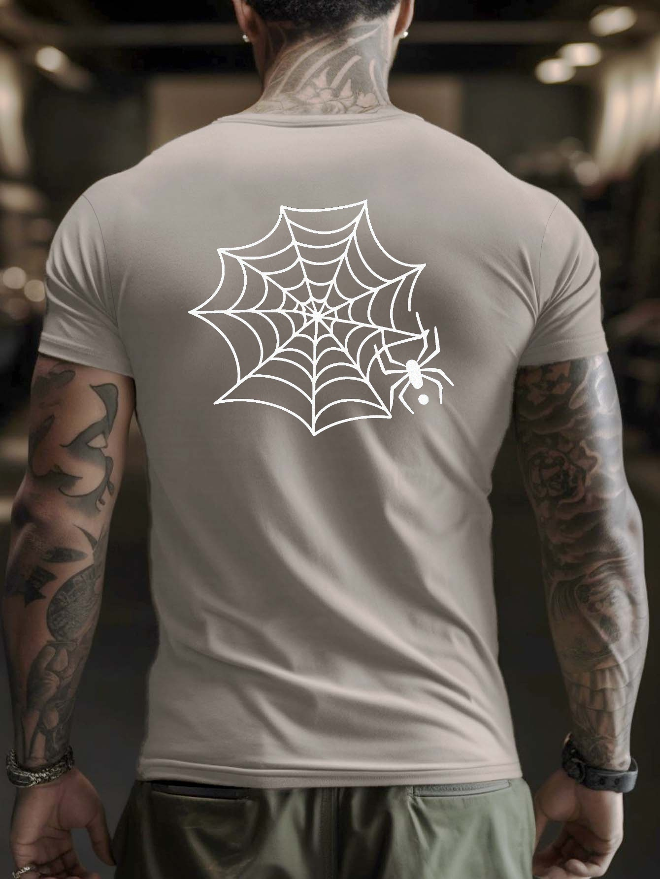 Spider Net Print Tees Men Casual Quick Drying Breathable T - Temu Australia