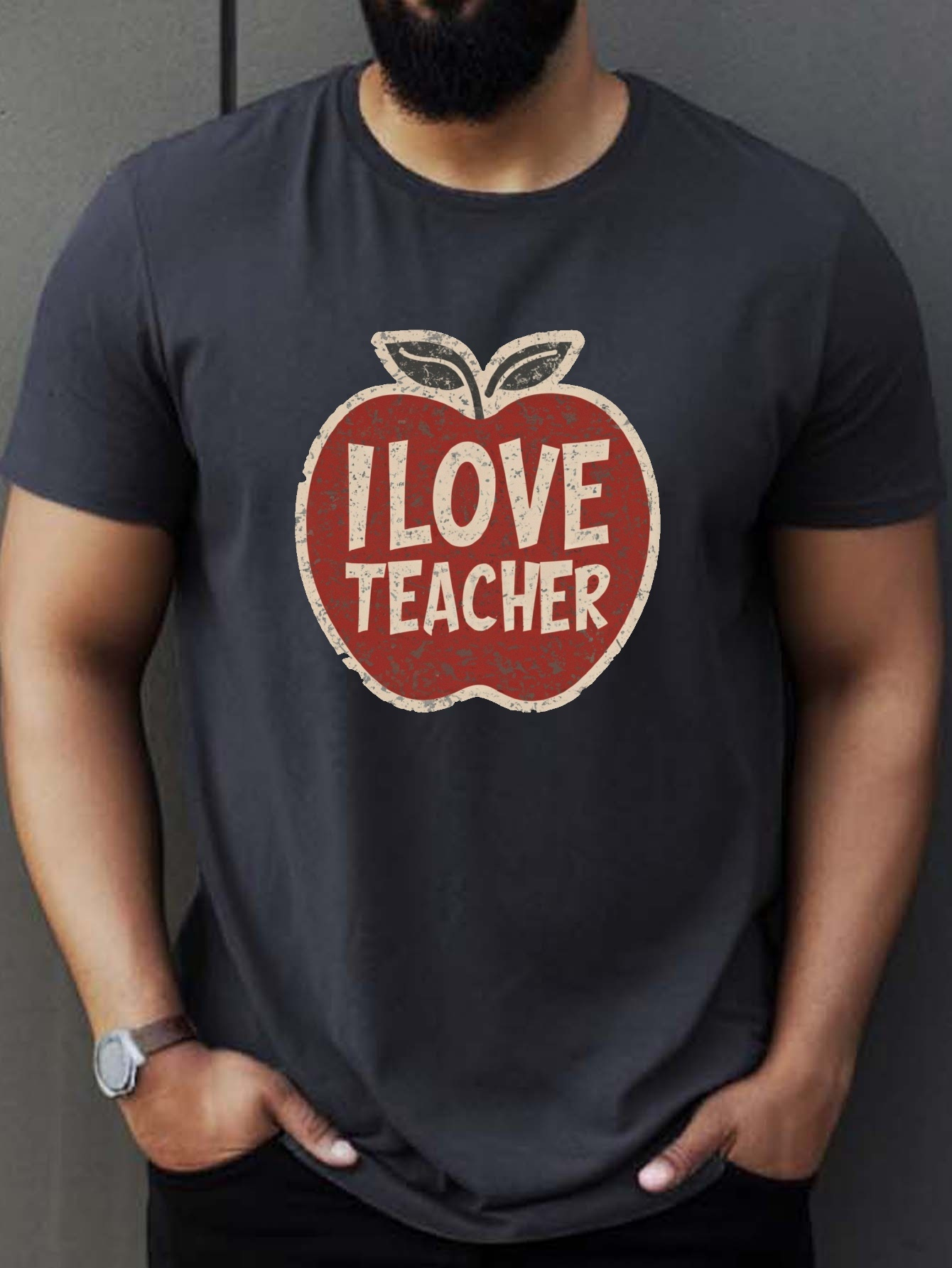 Love Teacher Print T Shirt Tees Men Casual Short Sleeve T - Temu Canada