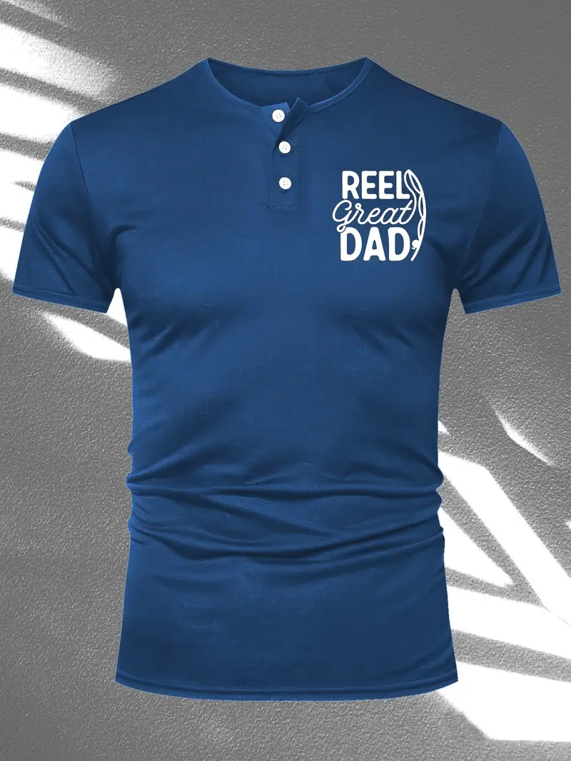 Plus Size Men's Reel Great Dad Graphic Print Henley Shirt - Temu Ireland Plus Size Men's Reel Great Dad Graphic Print Henley Shirt - Temu Ireland