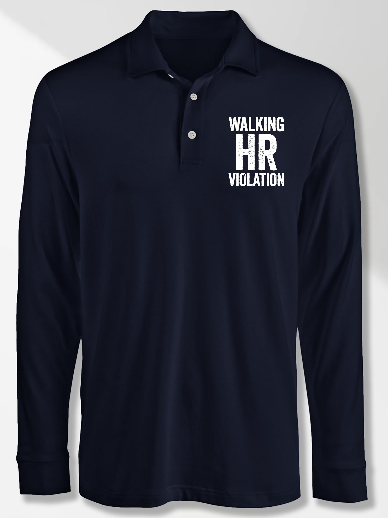 Plus Size Walking Hr Violation Print Long Sleeve Golf Shirt - Temu Canada