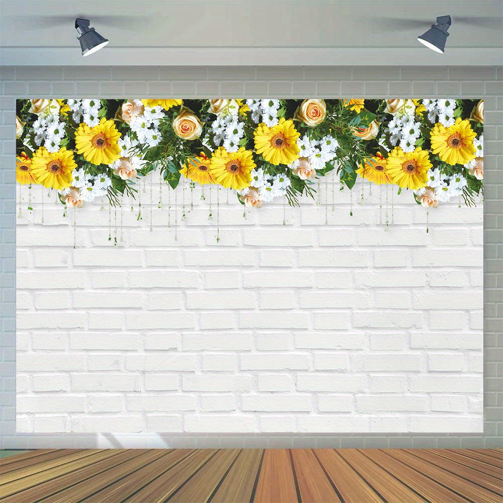 Wedding Photography Backdrop Vinyl Flowers Floral White - Temu Canada