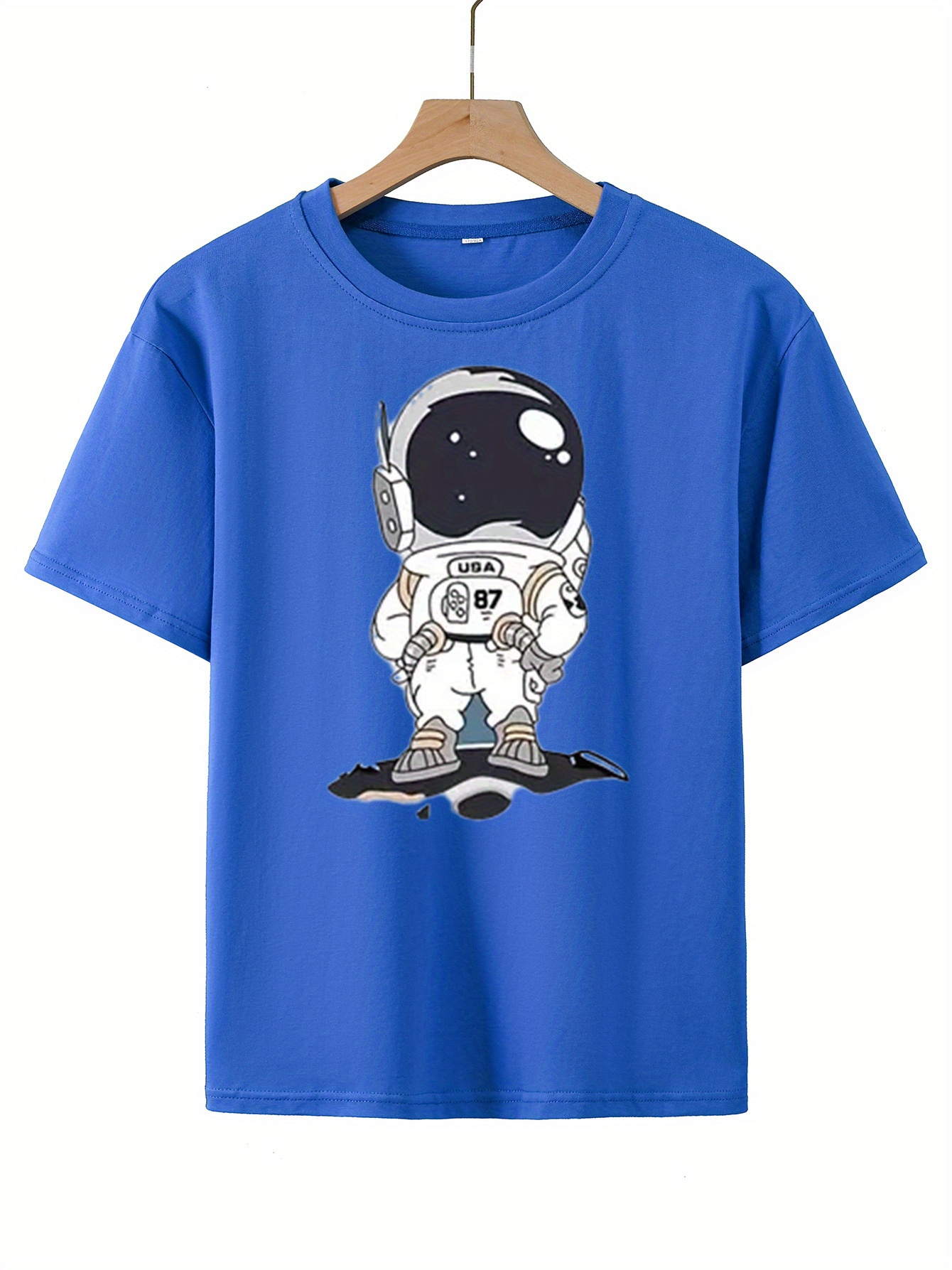 Easter T shirt Boys Astronaut Print Crew Neck Tee Top Short - Temu Ireland
