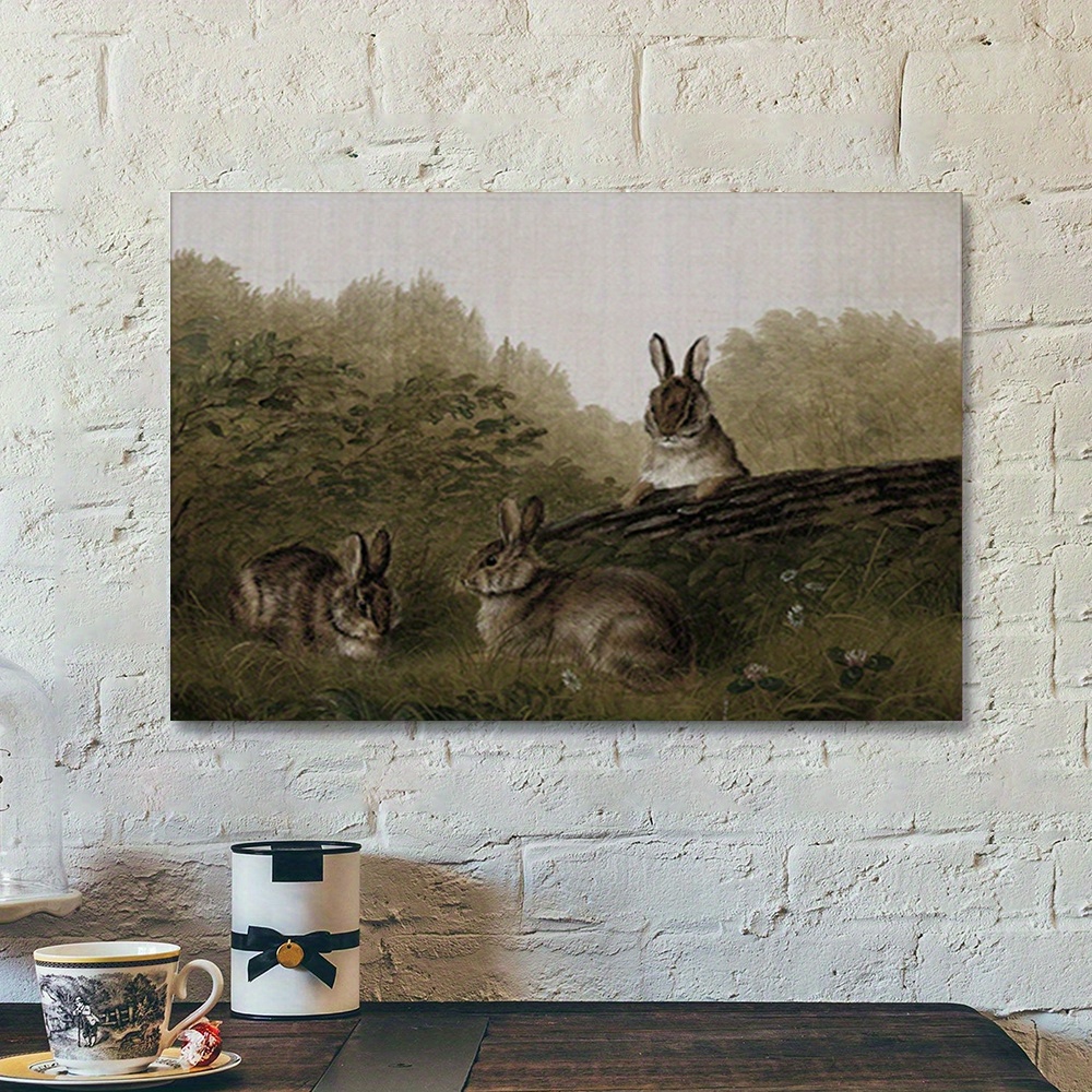 Unframed Canvas Wall Art Hare In Field Poster Painting - Temu Canada