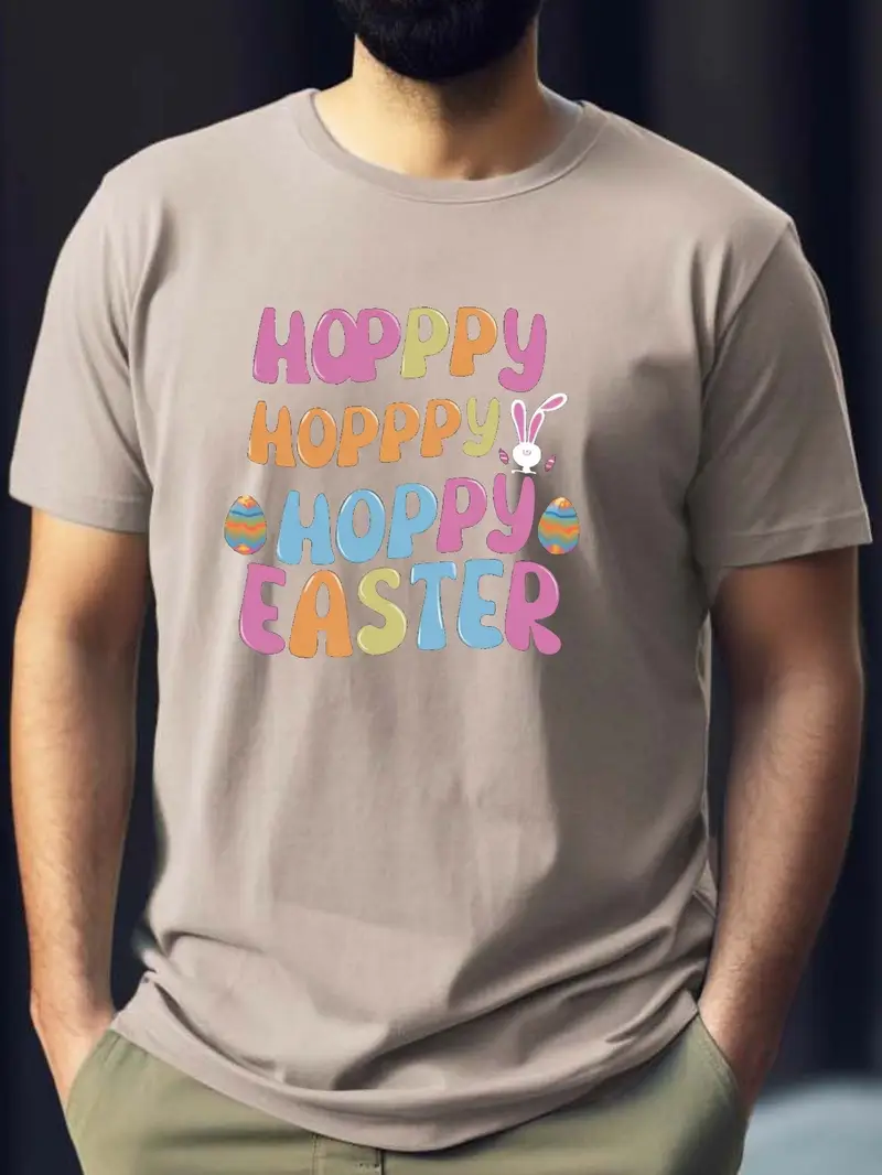 Hoppy Easter Print Tees Men Casual Crew Neck Short Sleeve T - Temu Ireland Hoppy Easter Print Tees Men Casual Crew Neck Short Sleeve T - Temu Ireland