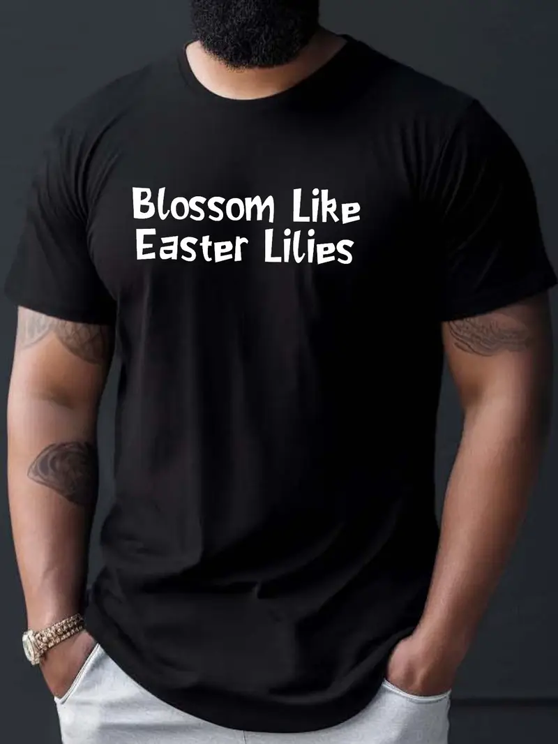 Like Easter Lilies Print Tees Men Casual Crew Neck - Temu Australia Like Easter Lilies Print Tees Men Casual Crew Neck - Temu Australia