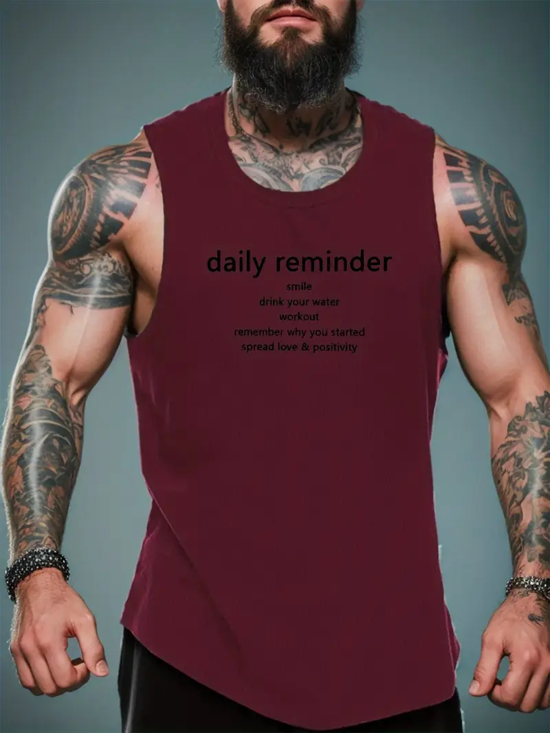 Daily Reminder Print Summer Mens Quick Dry Moisture Wicking Temu Ireland
