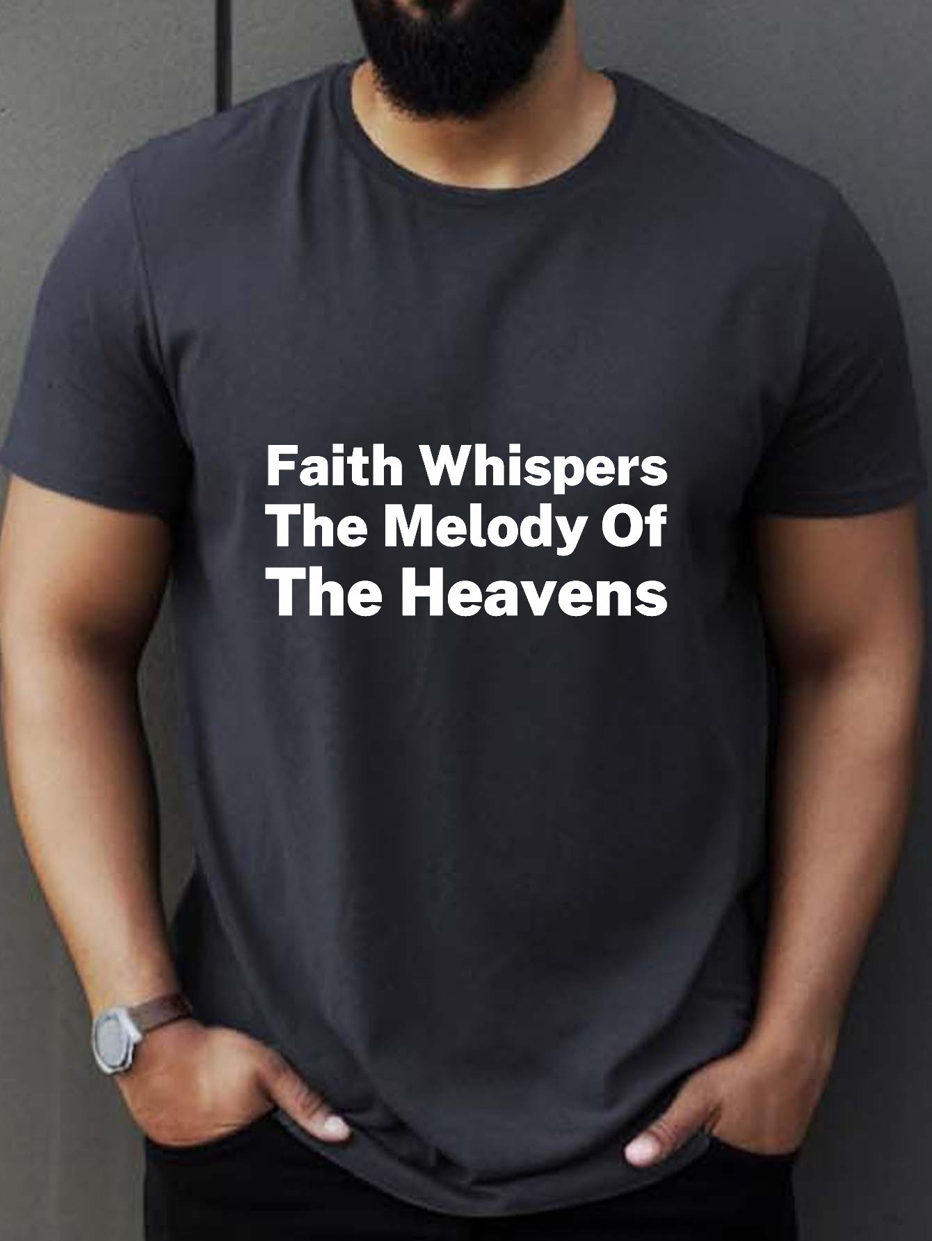 Faith Themed Creative Letters Print Plus Size Casual Crew - Temu Canada