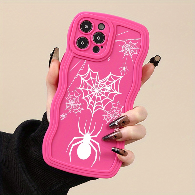 Luxury Silicone New Case White Cobwebs Pattern Phone Case - Temu Canada