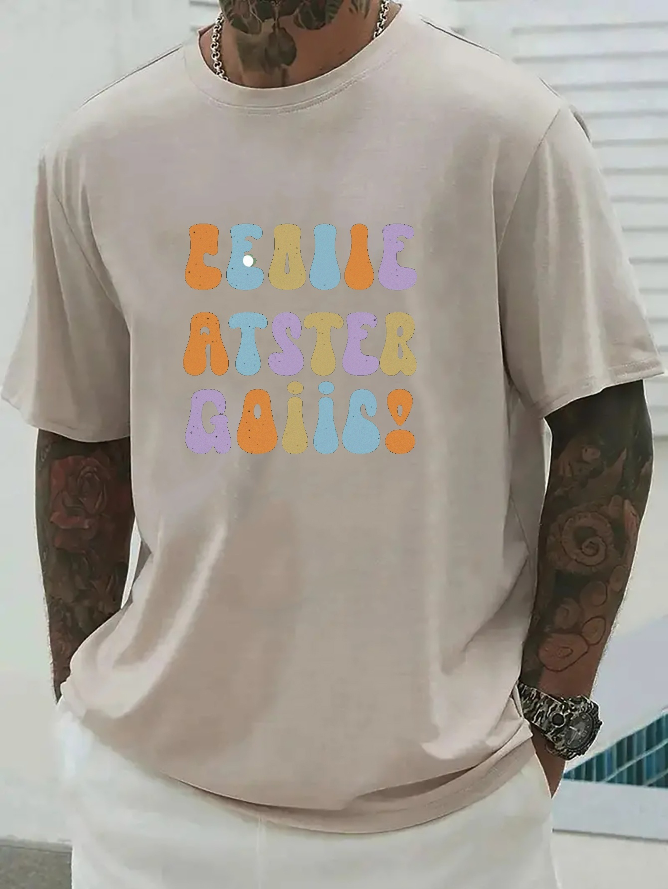 Colorful Letters Pattern T shirt Casual Short Sleeve Comfy - Temu New Zealand