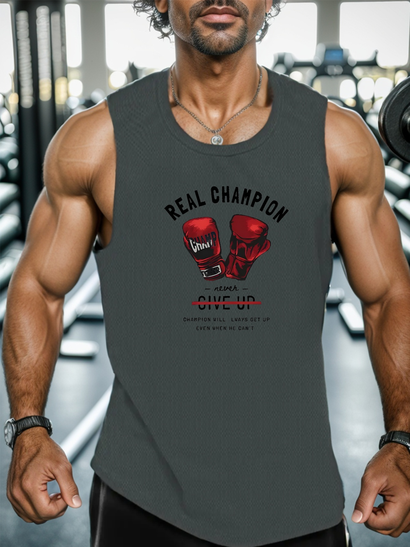 Boxer Pattern Letter Print Summer Men's Vest Quick Drying - Temu Australia